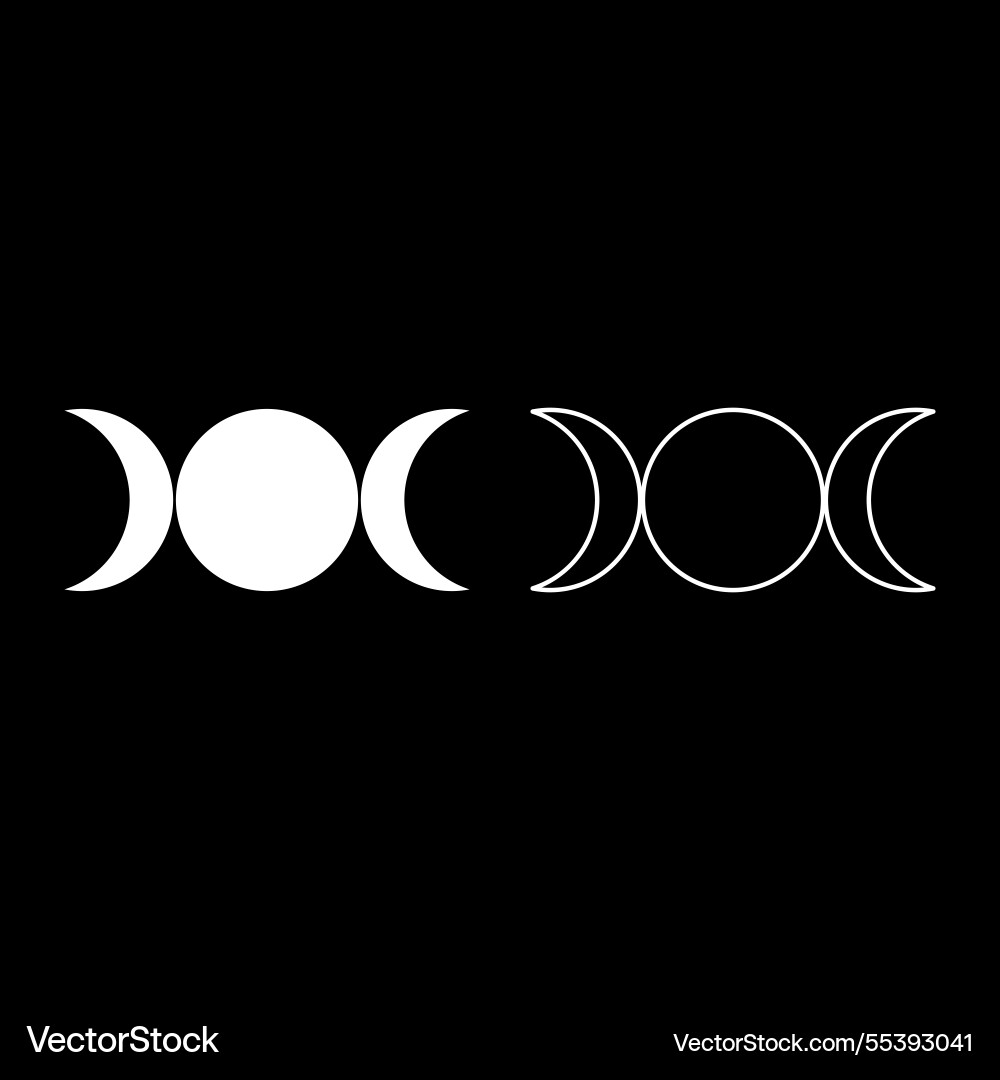 Simbol triple goddess religious sign moon phases Vector Image