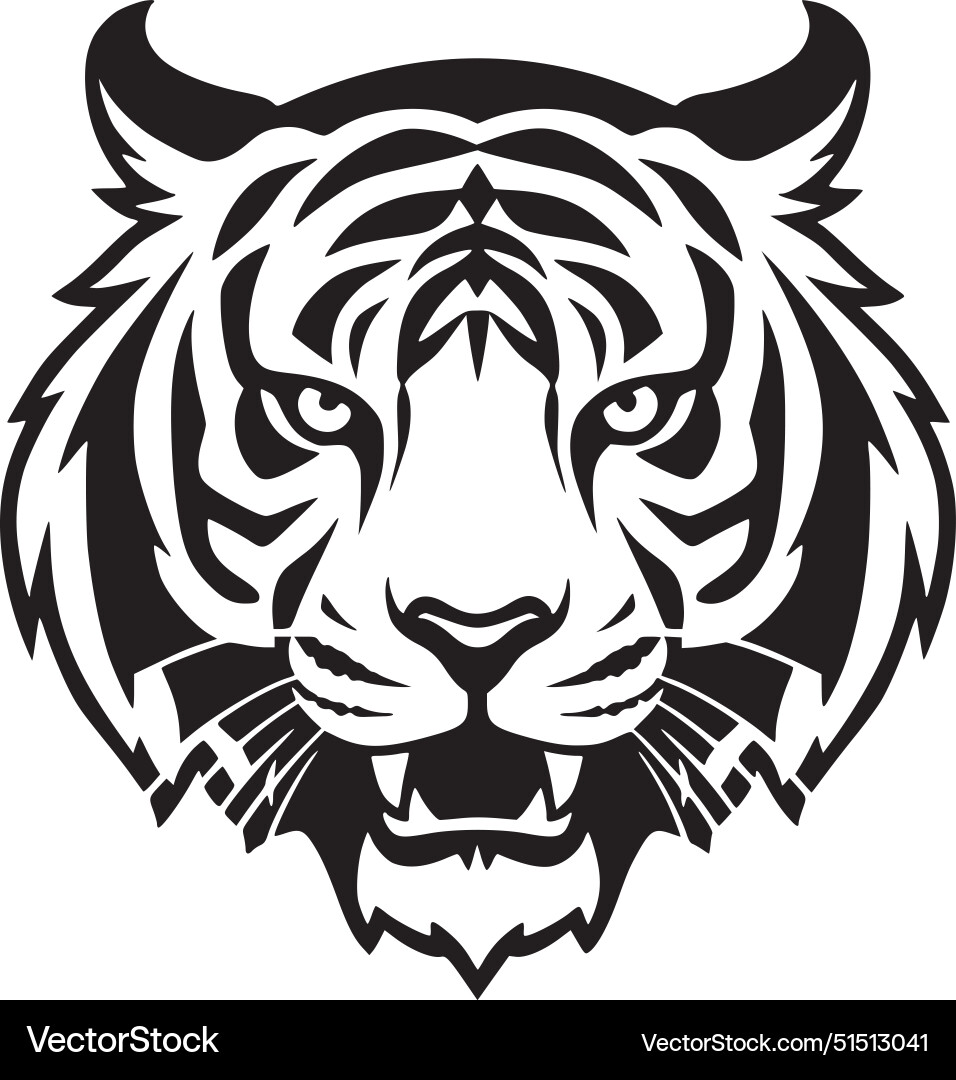 Tiger - minimalist and flat logo Royalty Free Vector Image