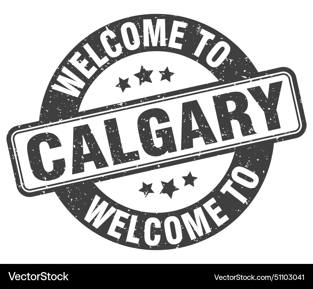 Welcome to calgary stamp round sign Royalty Free Vector