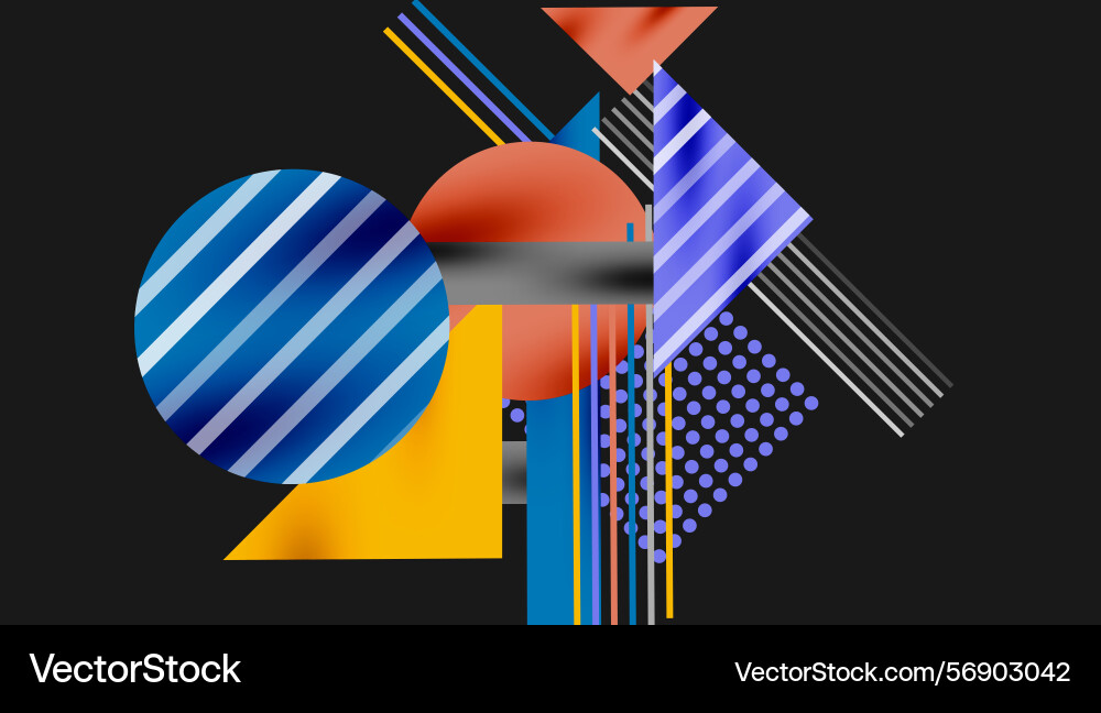 Abstract geometric composition shapes overlap Vector Image