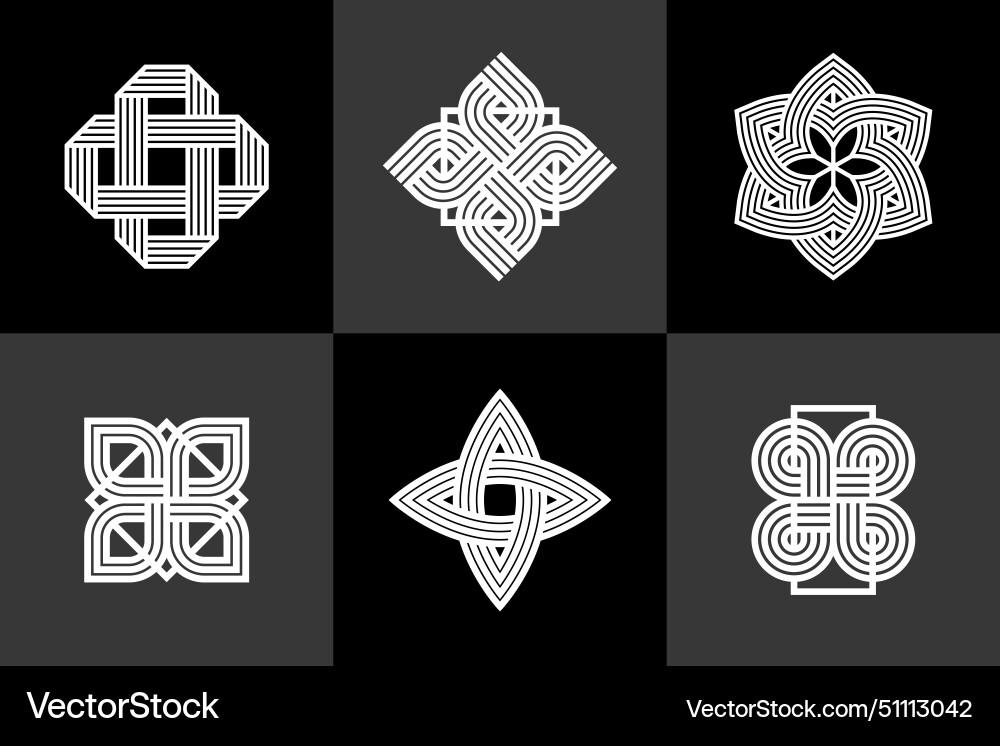 Abstract geometric linear symbols set graphic Vector Image