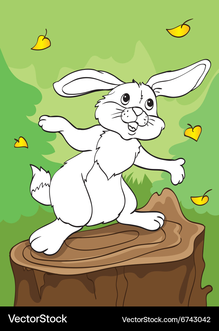 Coloring book of tale brave bunny Royalty Free Vector Image