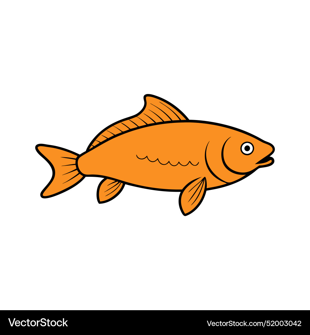 Common carp fish goes icon Royalty Free Vector Image