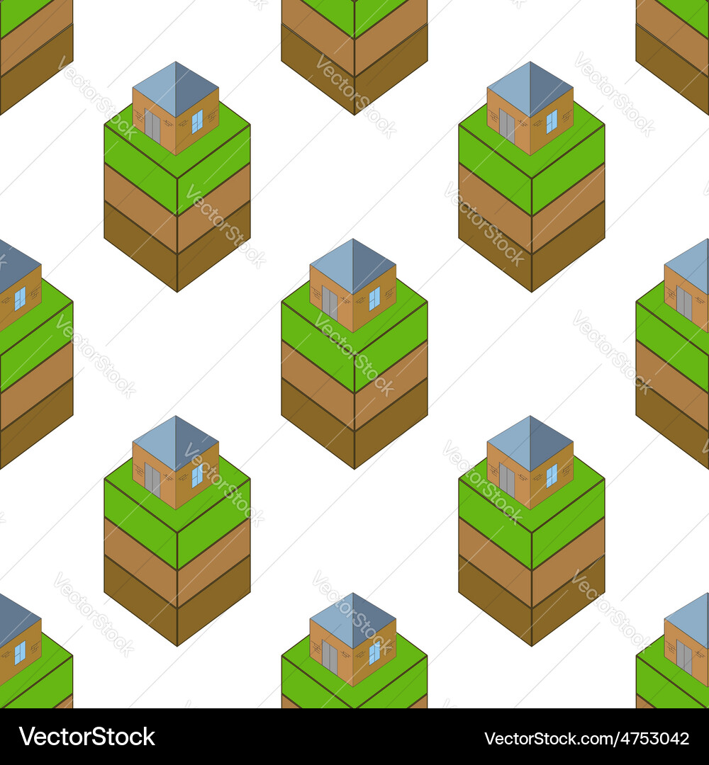 Ground with house pattern Royalty Free Vector Image
