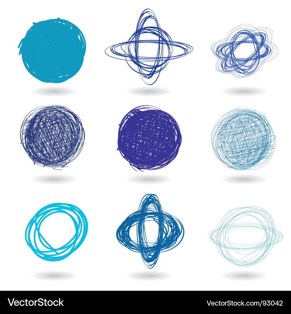 Pen drawn graffiti circles Royalty Free Vector Image
