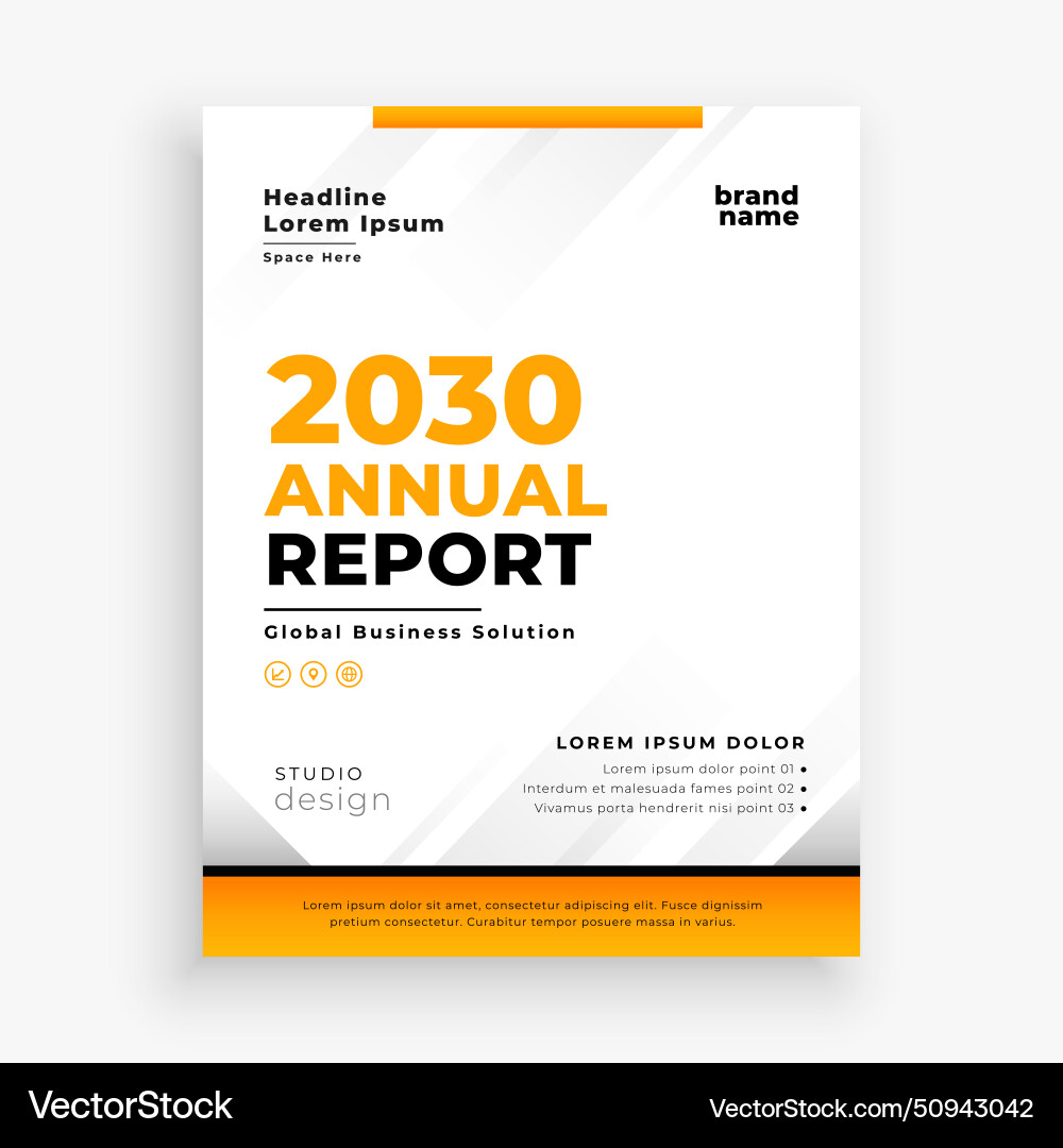 Professional booklet cover page flyer for annual Vector Image