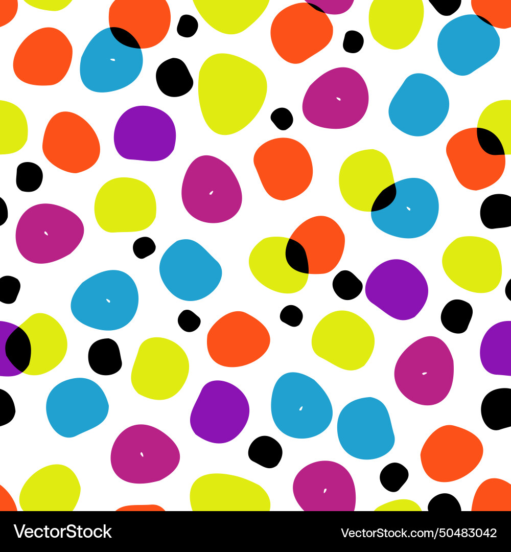 Seamless pattern with colorful dots on white Vector Image