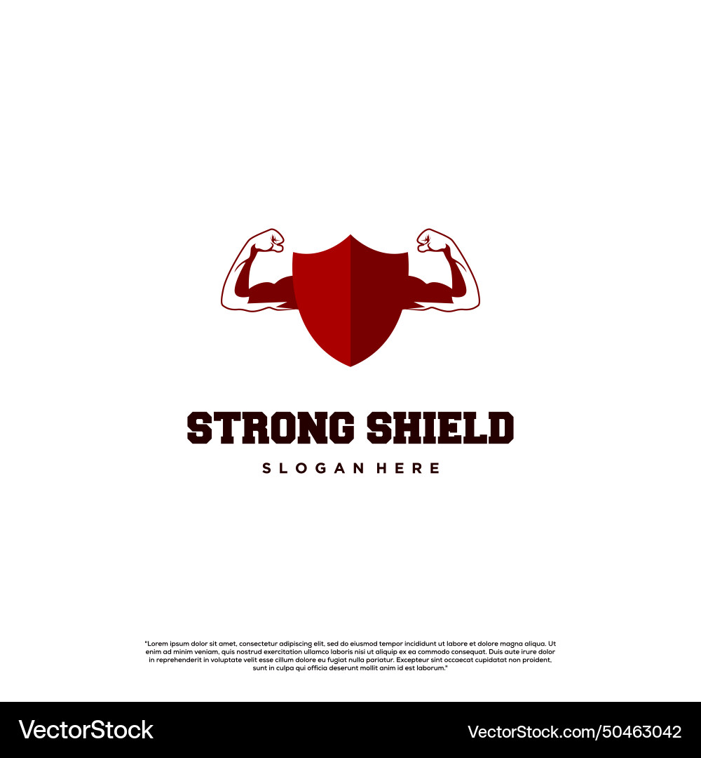 Strong shield logo icon template with big Vector Image