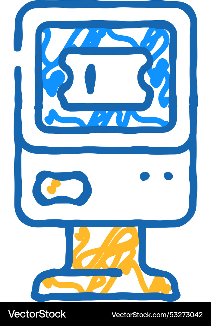 Ticket vending machine icon doodle Royalty Free Vector Image