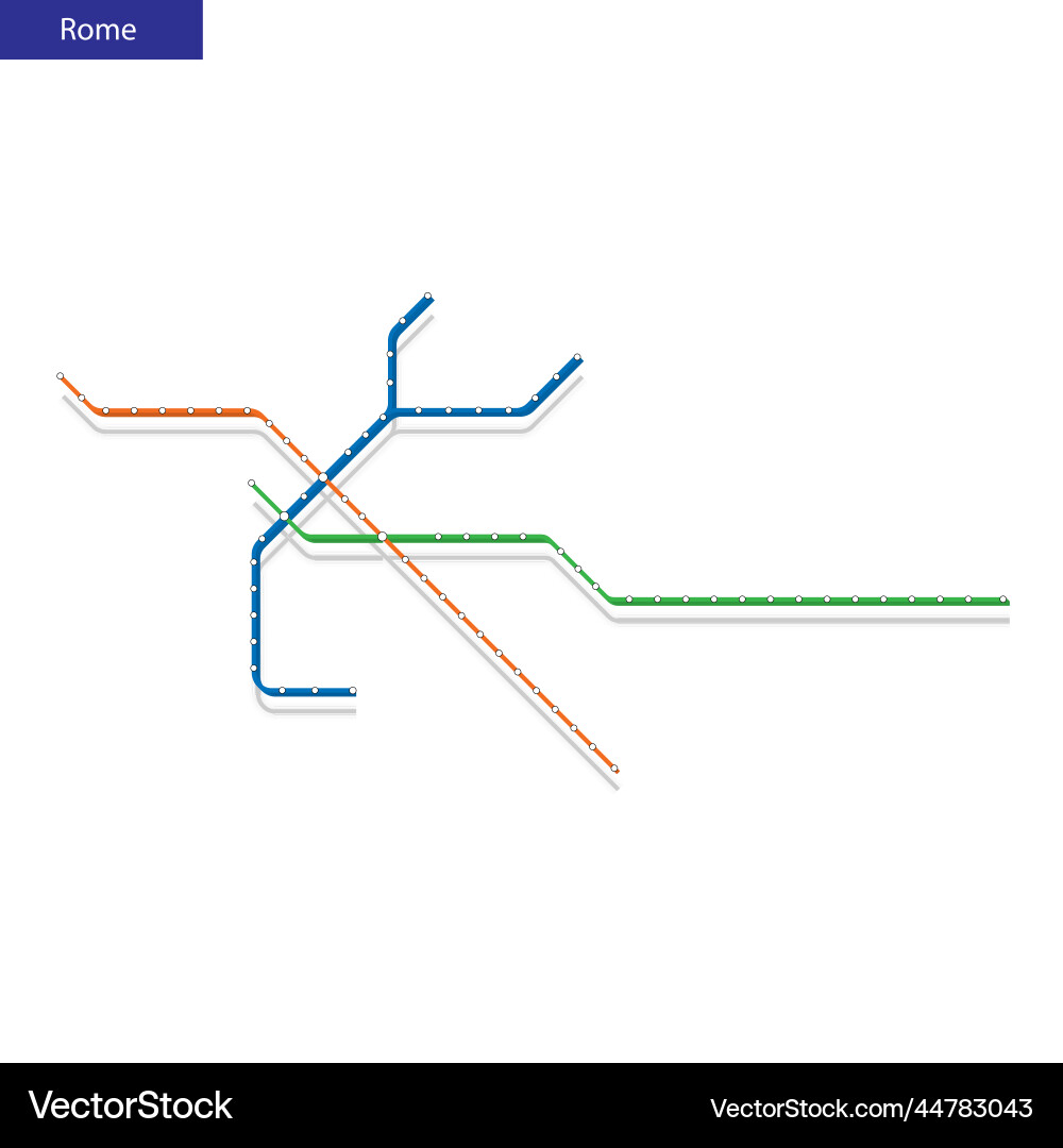 3D Isometric Rome Metro Map Royalty Free Vector Image