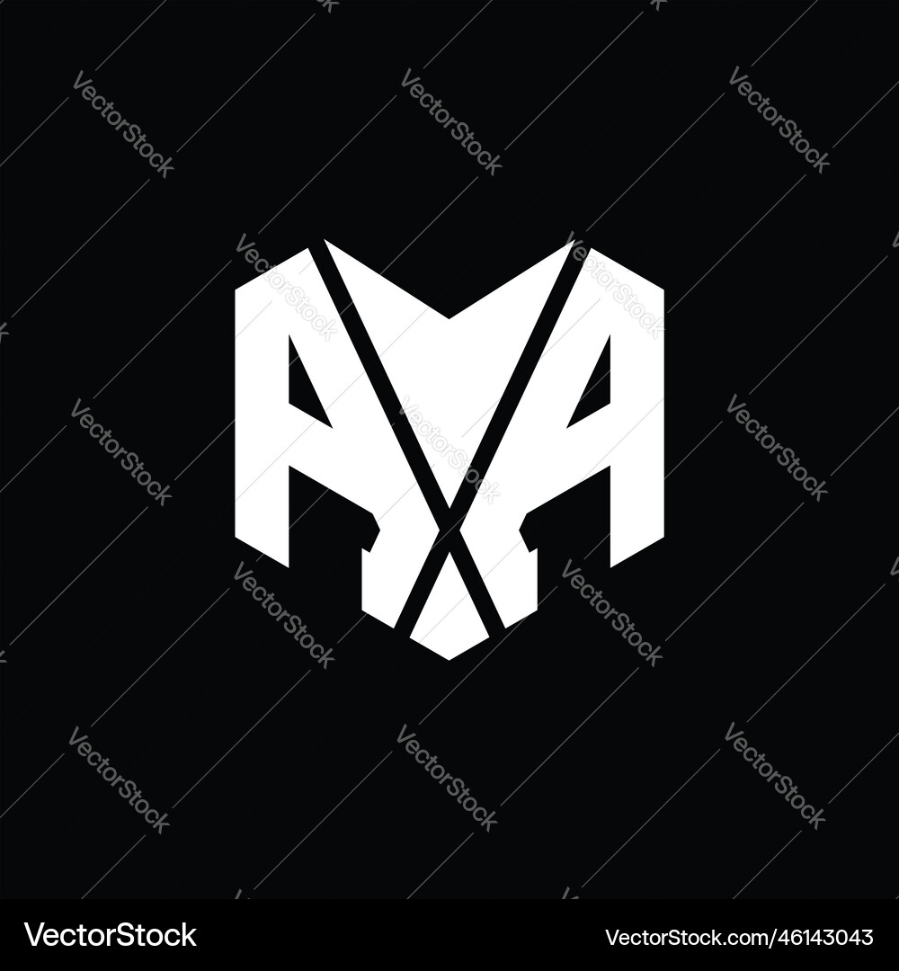 Aa logo monogram abstract hexagon images design Vector Image