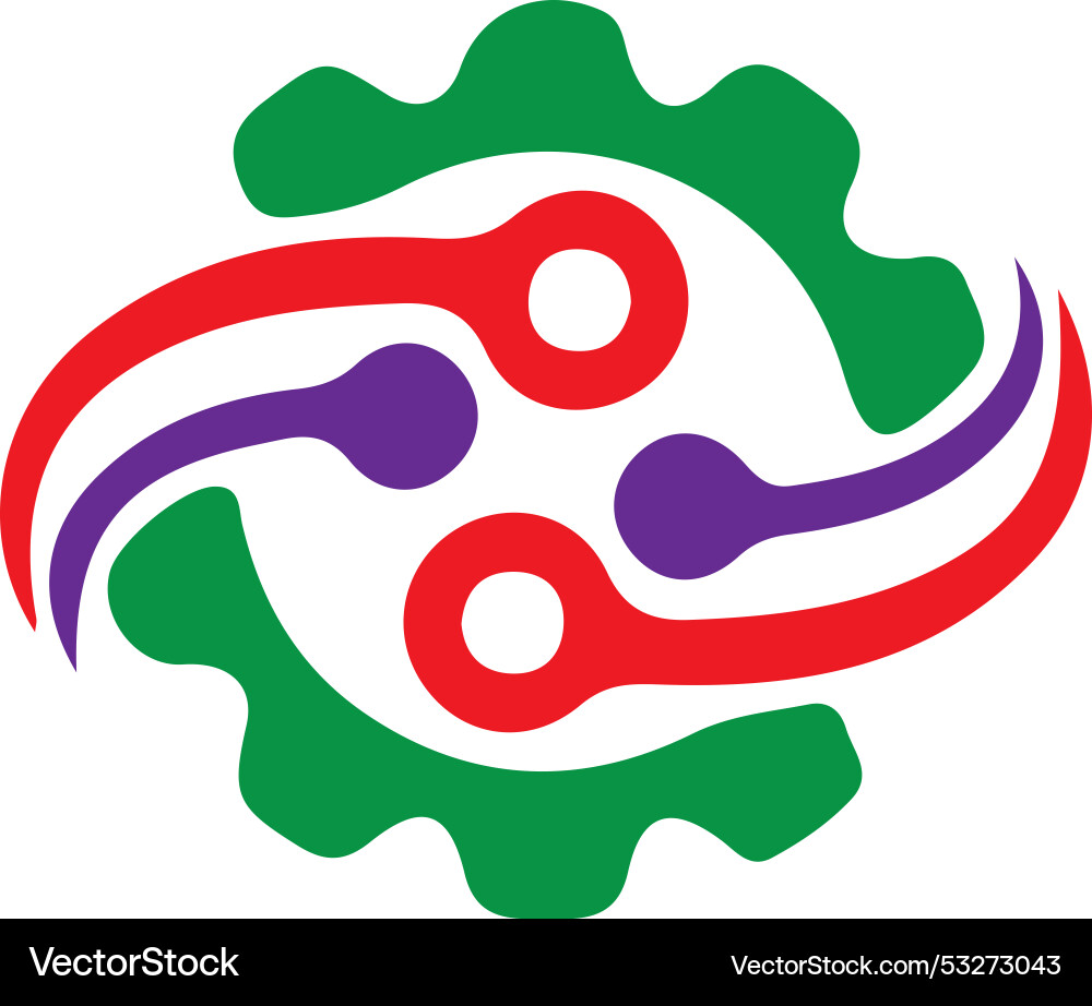 Adoption and setting tech logo template Royalty Free Vector