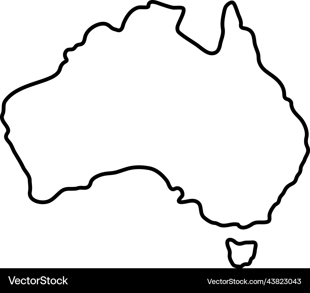 Australia map shape icon Royalty Free Vector Image