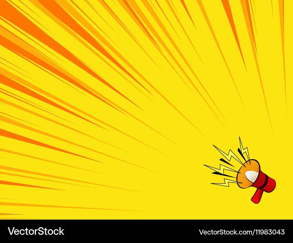 Comic book background with megaphone announcement Vector Image