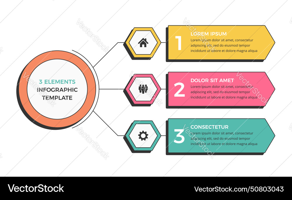 Infographic template - 3 options Royalty Free Vector Image