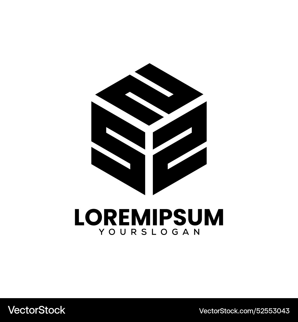 Letter s box logo design template Royalty Free Vector Image