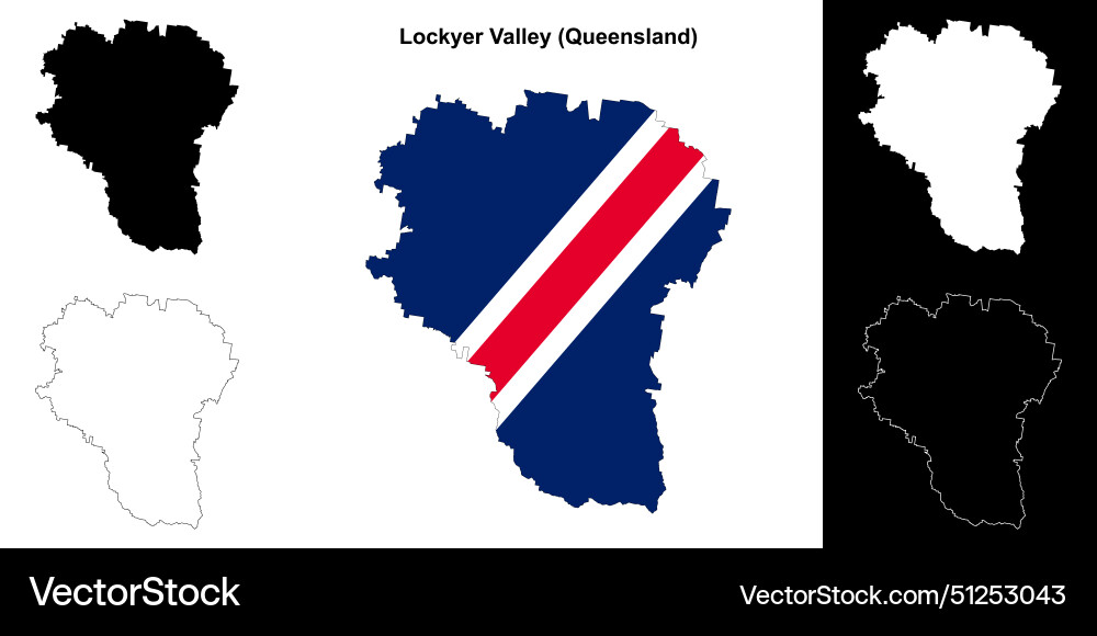 Lockyer valley outline map Royalty Free Vector Image