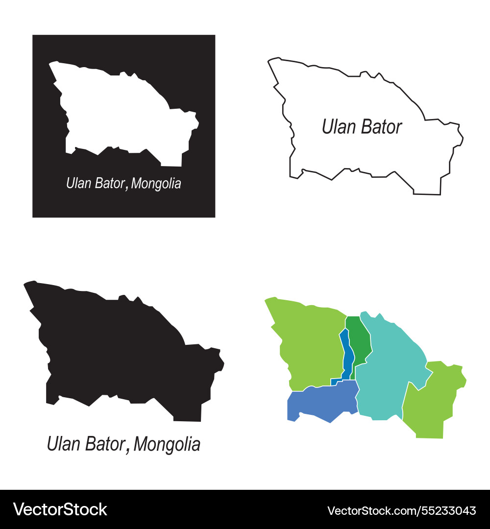 Map of ulaanbaatar mongolia Royalty Free Vector Image