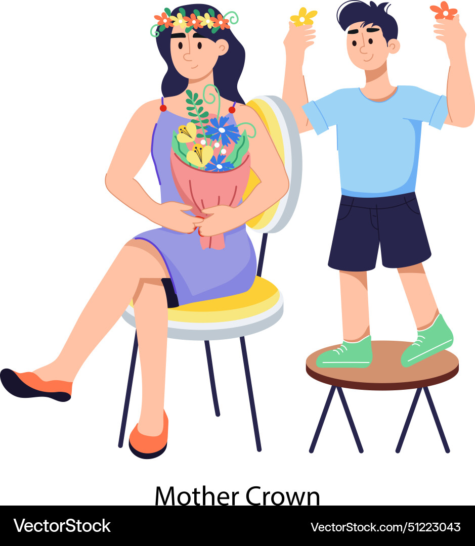 Mother crown Royalty Free Vector Image - VectorStock