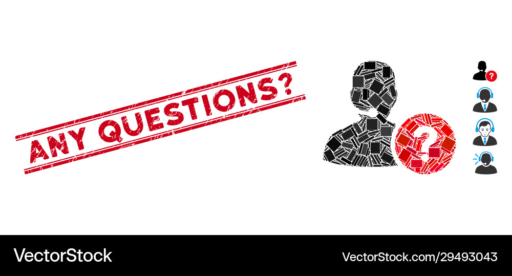 Online support mosaic and scratched any questions Vector Image