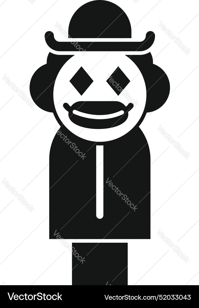 Puppet show marionette wearing hat smiling Vector Image