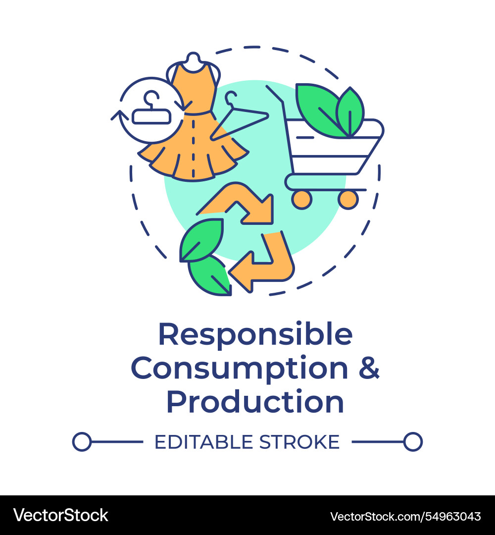 Responsible consumption and production multi Vector Image
