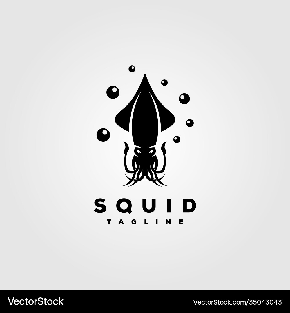 Squid logo vintage design Royalty Free Vector Image