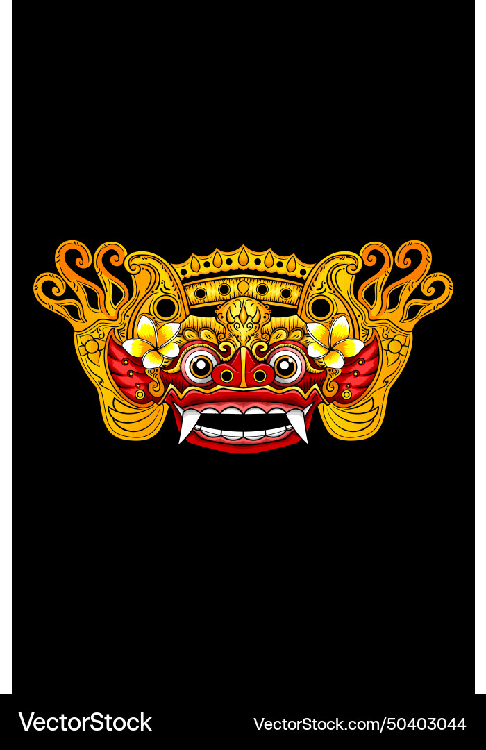 Bali barong mask Royalty Free Vector Image - VectorStock
