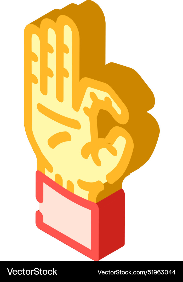 Buddha hand gesture mudra isometric icon Vector Image