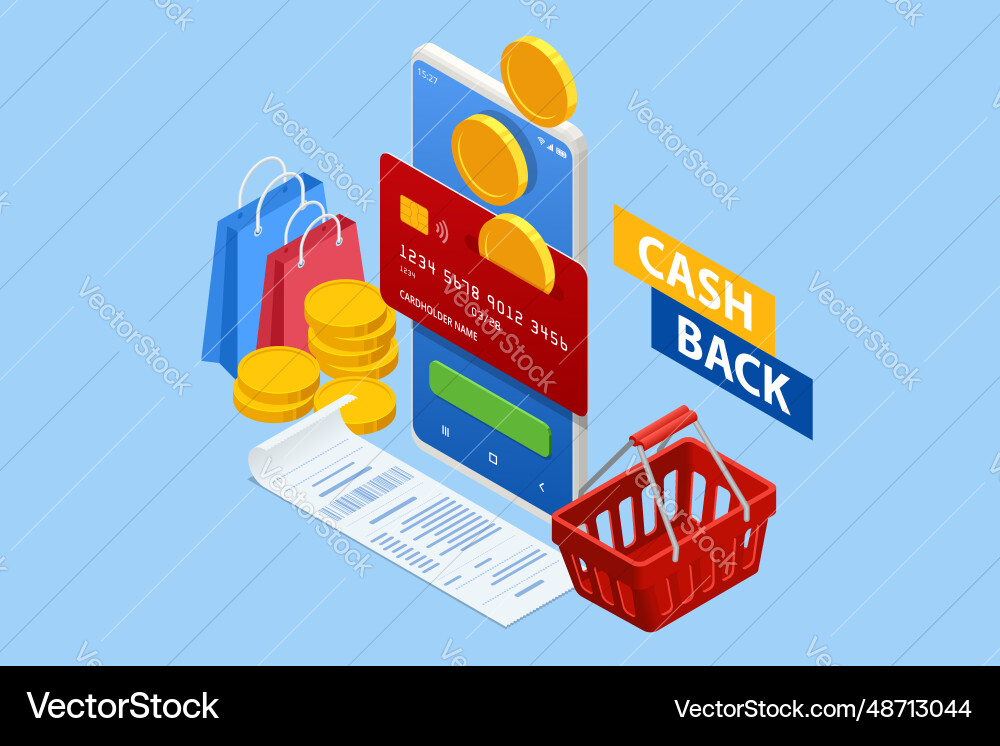 Cash back service financial payment label Vector Image