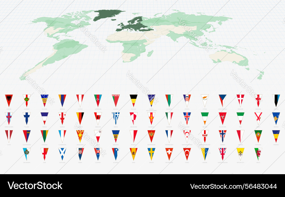 Complete set of european country flags Royalty Free Vector