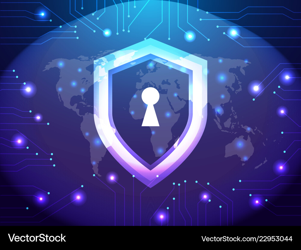 Cyber security guard network safety and internet Vector Image
