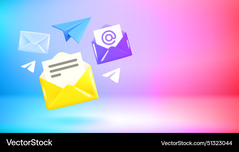 Digital communication concept 3d banner with copy Vector Image