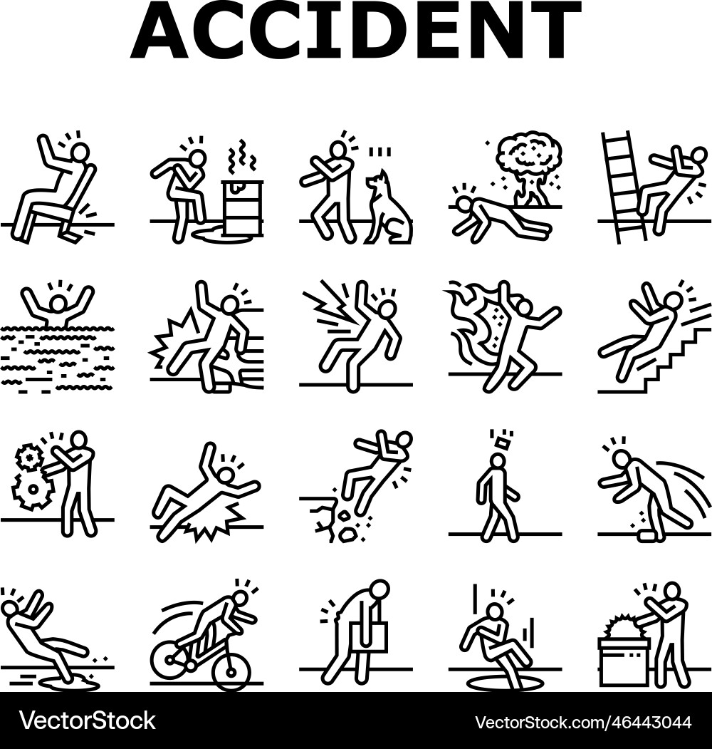 Injury Risk Icons - Safety Set Royalty Free Vector Image