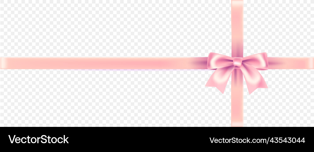 Pink ribbon on transparent background Royalty Free Vector