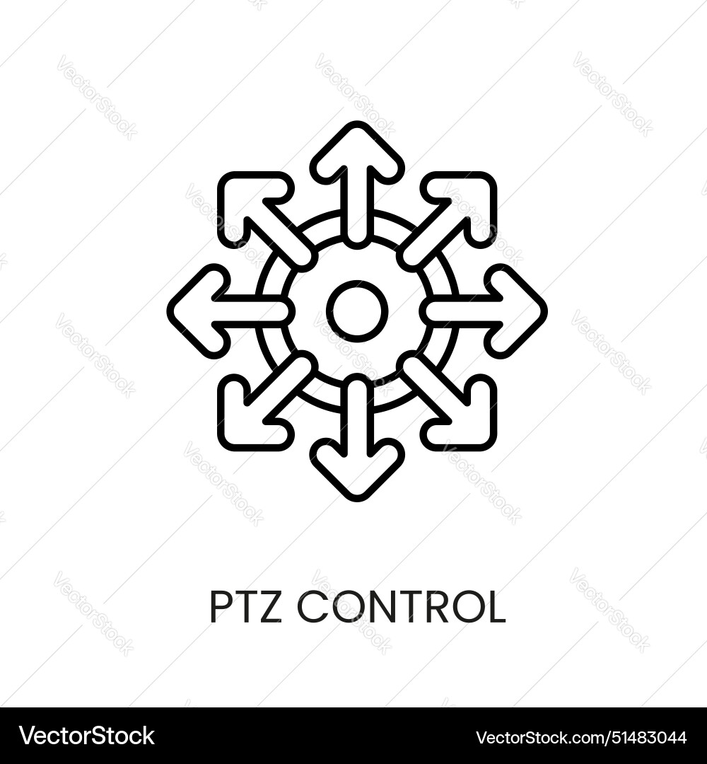 Ptz control line icon with editable stroke Vector Image