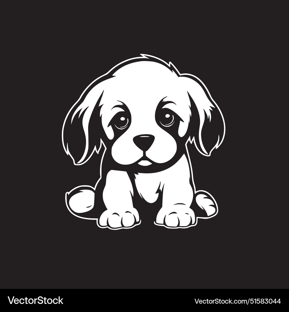 Puppy - minimalist and simple silhouette Vector Image
