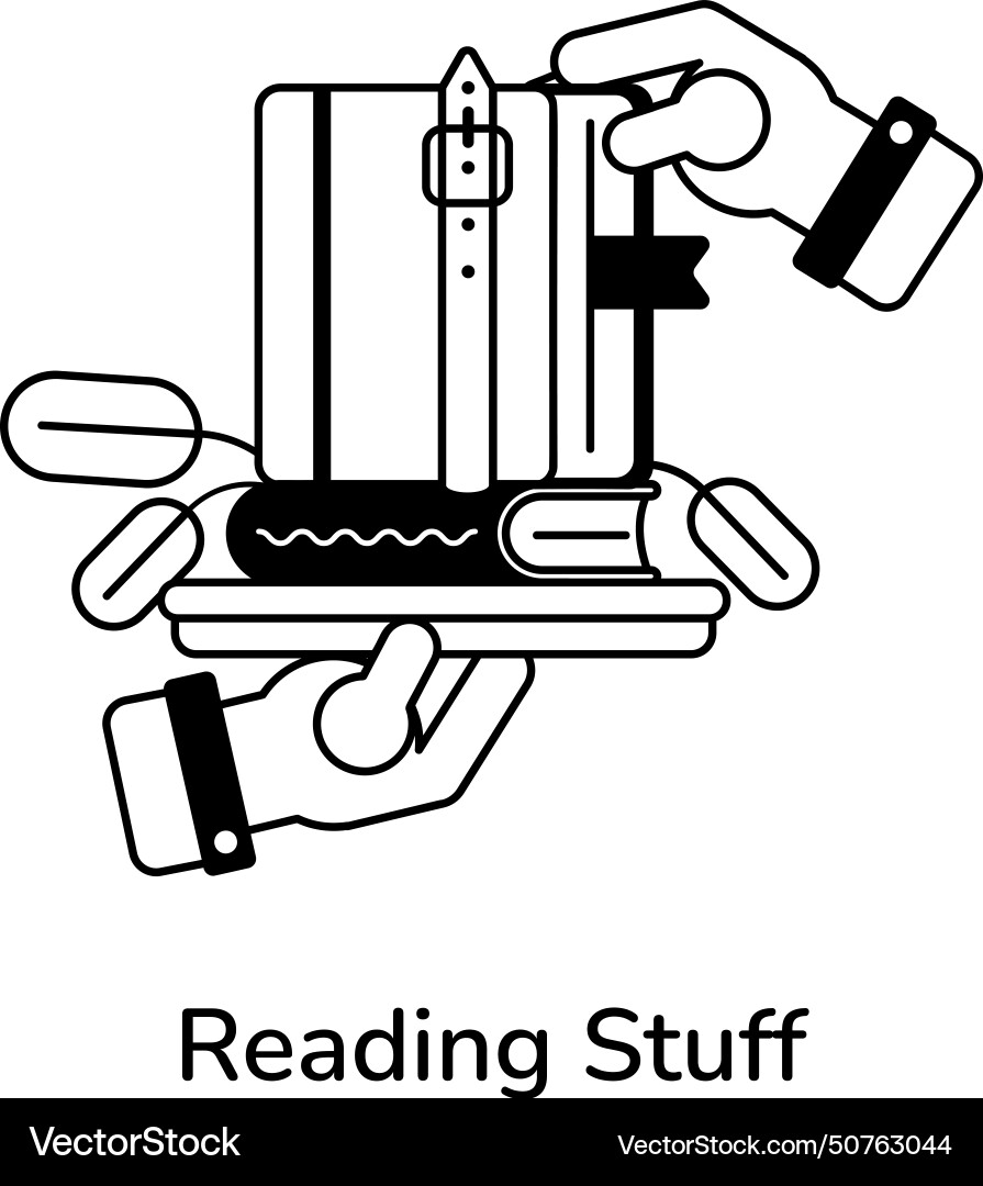 Reading stuff Royalty Free Vector Image - VectorStock