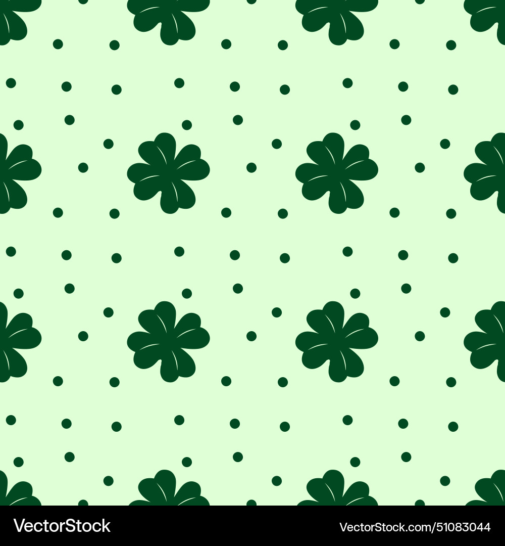 Three-leaf clover seamless pattern design Vector Image