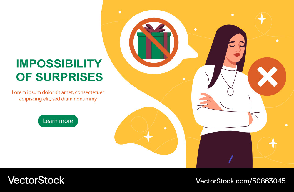 Impossibility of surprises poster Royalty Free Vector Image