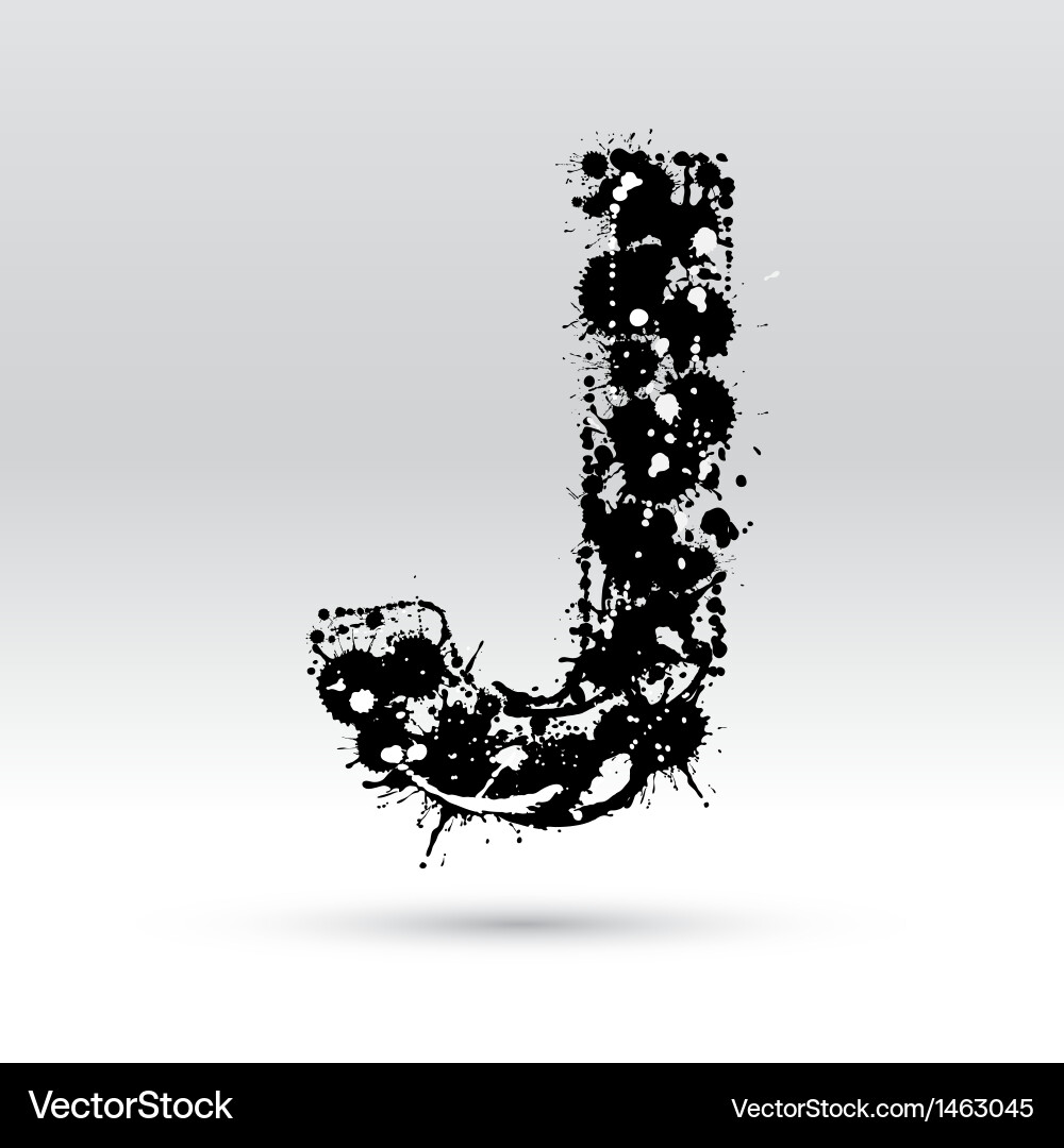 Letter j formed by inkblots Royalty Free Vector Image