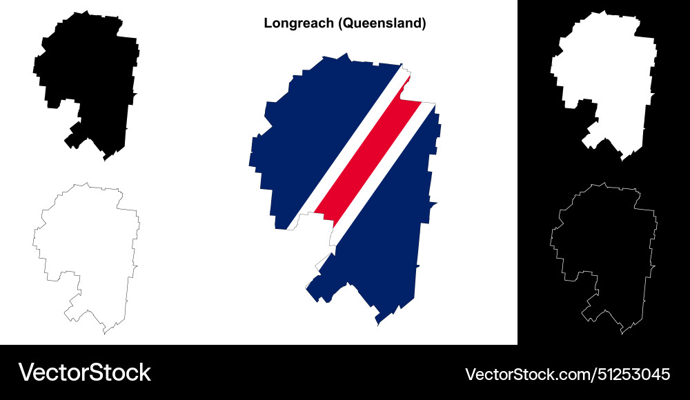 Longreach outline map Royalty Free Vector Image