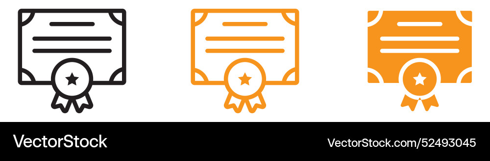 Official certification diploma icon for academic Vector Image