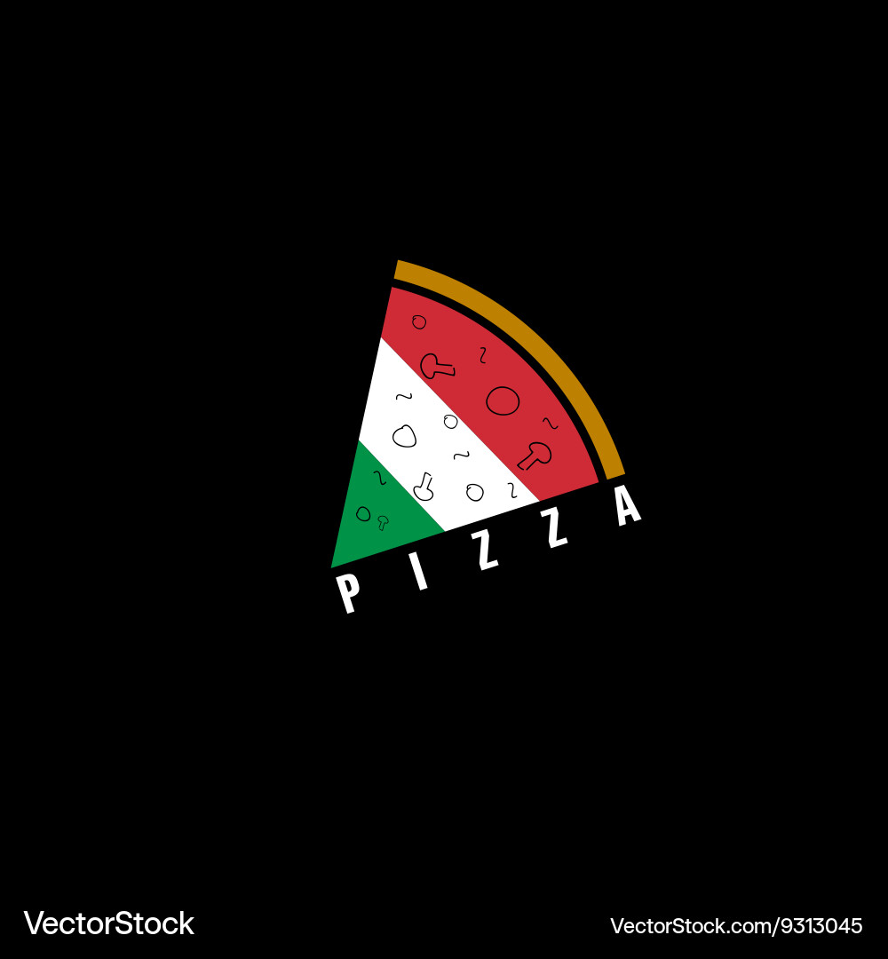 Pizza slice color Royalty Free Vector Image - VectorStock