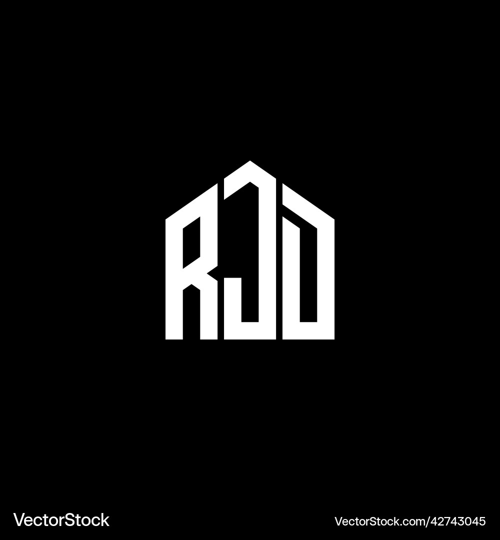 Rjd letter logo design on black background Vector Image