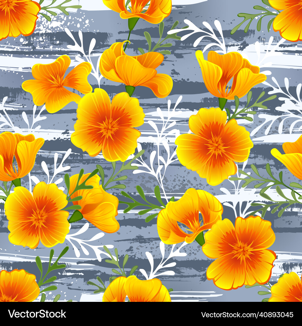 Seamless yellow poppy Royalty Free Vector Image