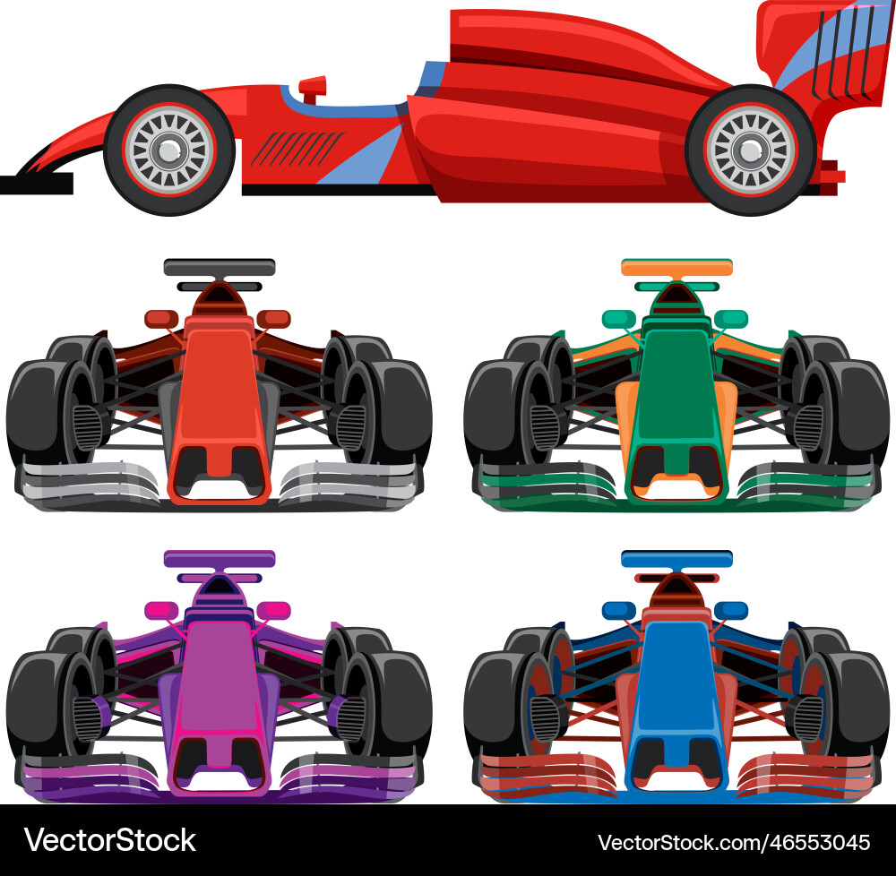 Set of formula one car Royalty Free Vector Image