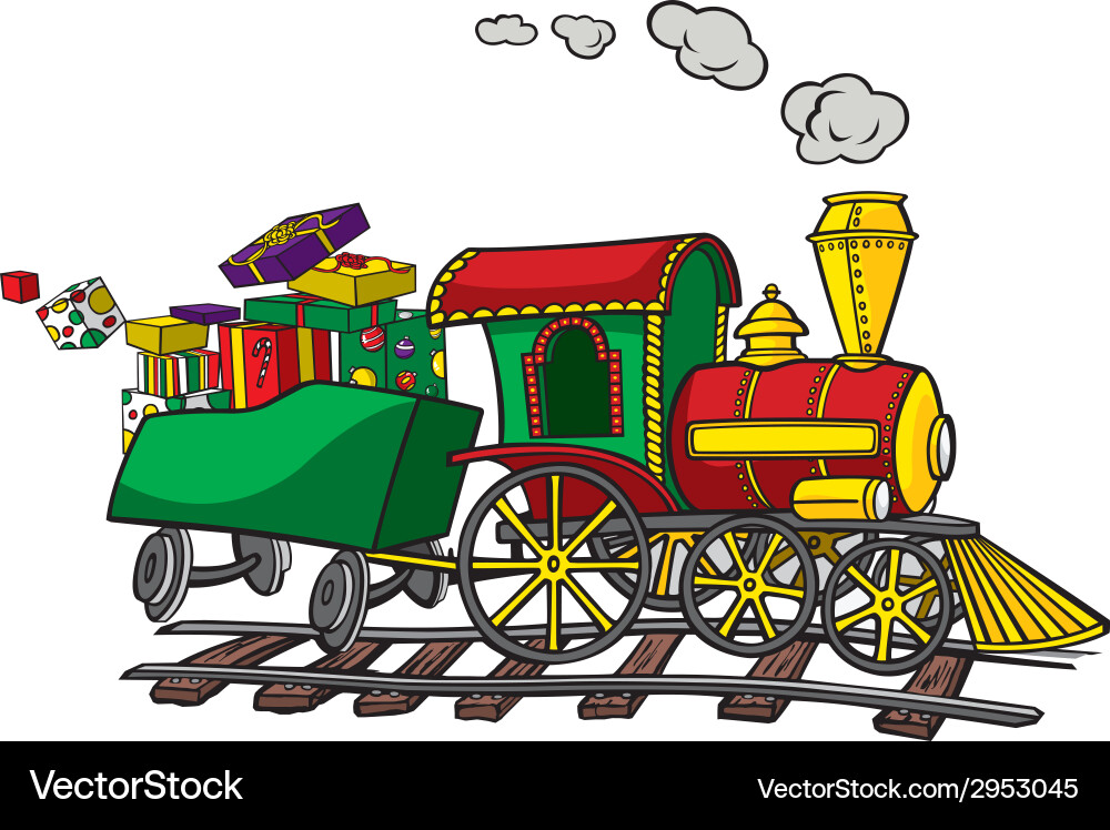 Steam Train with Presents Royalty Free Vector Image