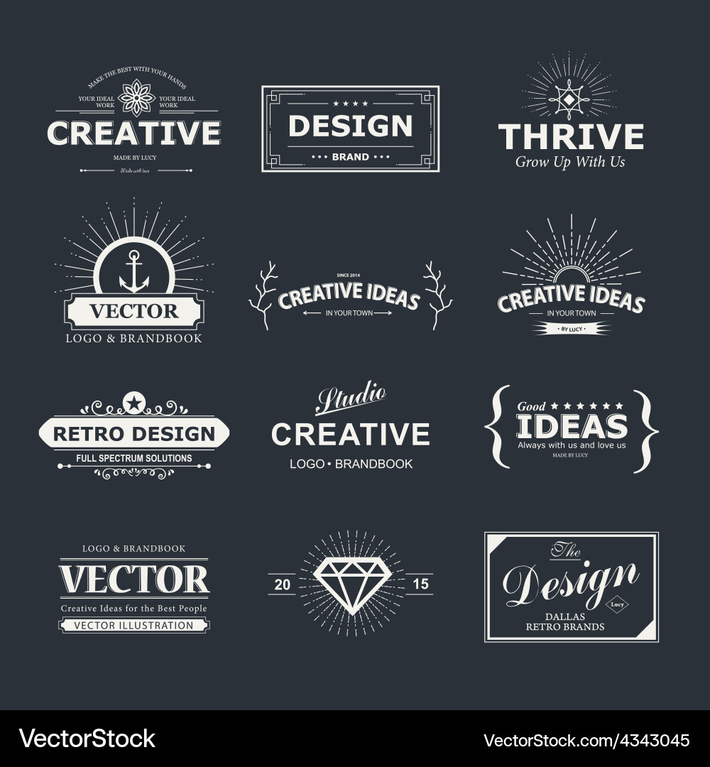 Vintage design elements retro style typography Vector Image
