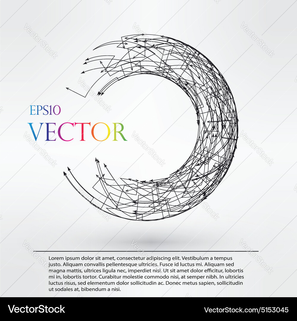 Wireframe logo polygonal element torus Royalty Free Vector